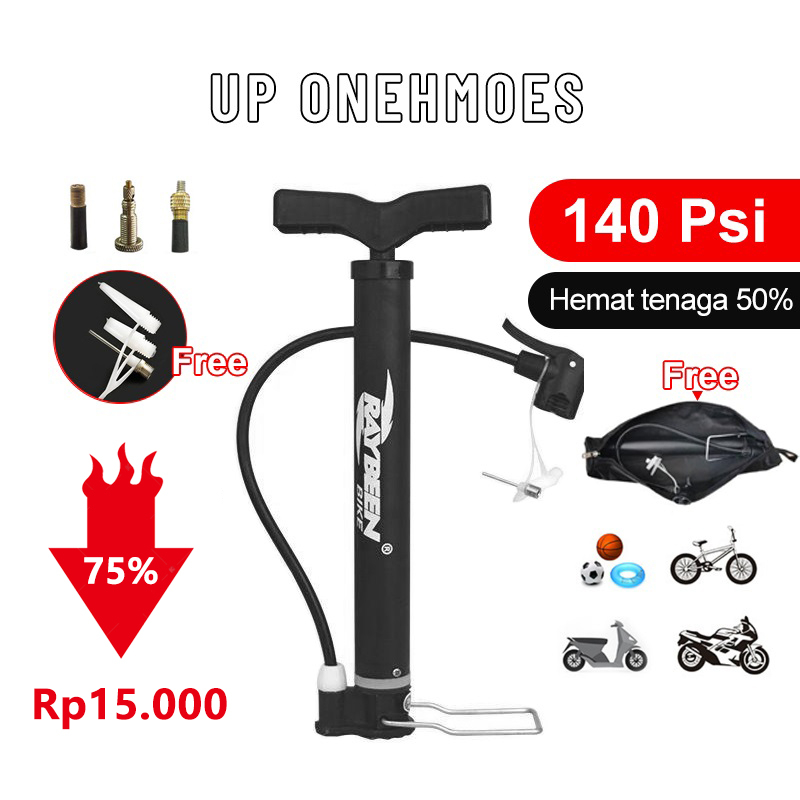 Jual Pompa Sepeda Motor 140 PSI Gratis Tas Penyimpanan Portabel pompa ...