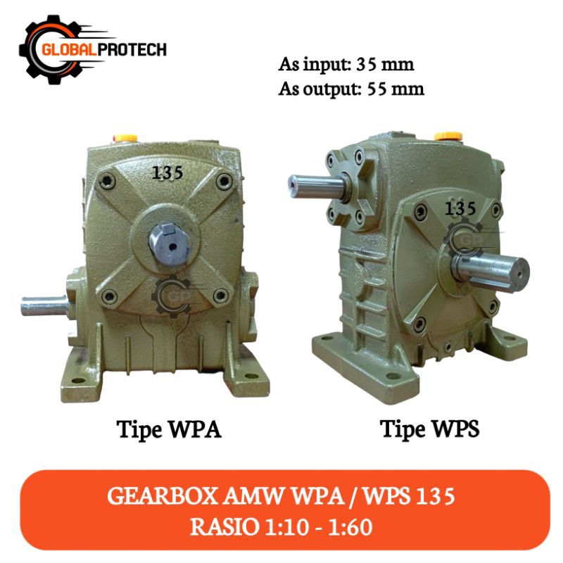 Jual Gearbox WPA 135 / WPS 135 AMW Speed Reducer Rasio 1:10-1:60 ...