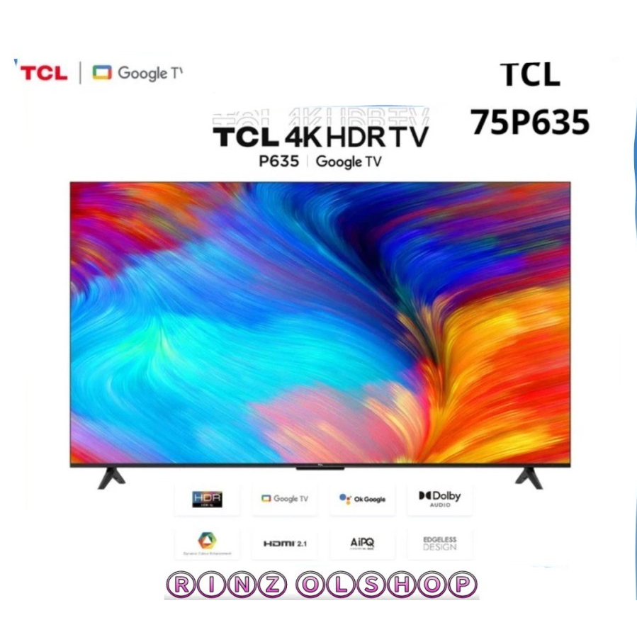 Jual TCL 75P635 4K UHD HDR Smart Google TV w/ Dolby Audio 75 Inch ...