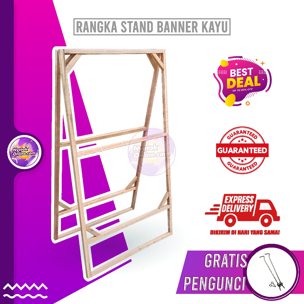 Jual Rangka Standing Banner Kayu Lipat Ukuran 70 cm x 120 cm | Shopee ...