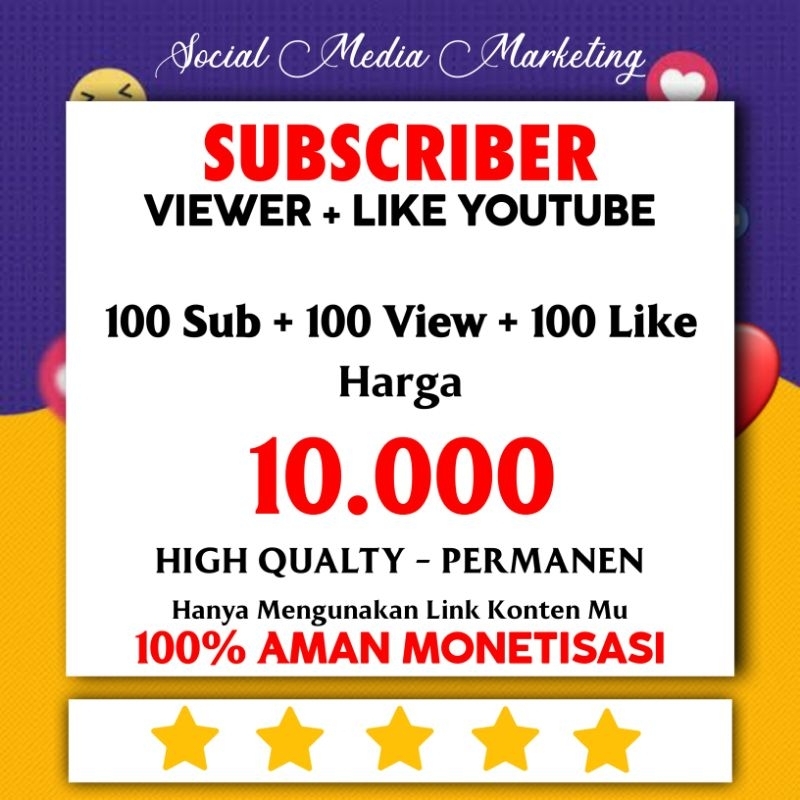 Jual Subscribe View Like Youtube Permanen - Jasa Subscriber Viewer Likes Monetisasi Termurah ...