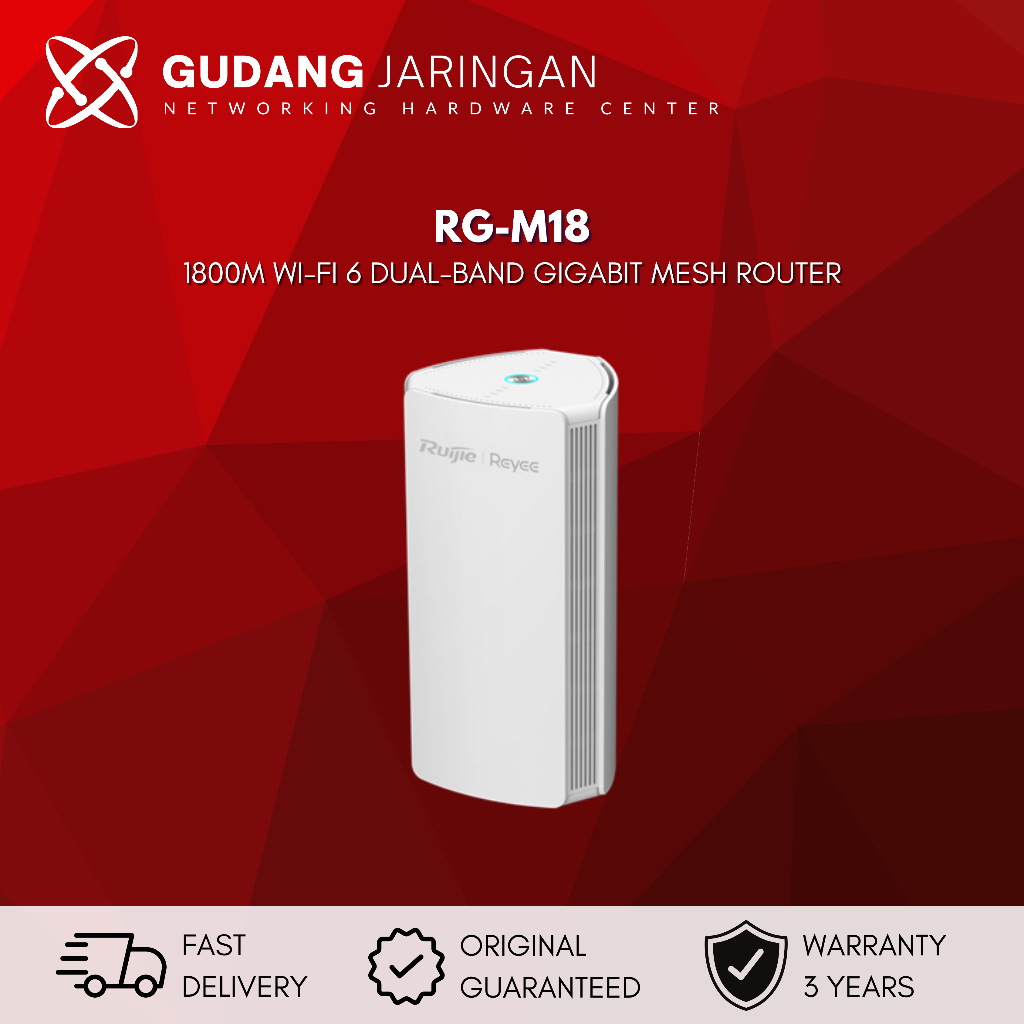 Jual RUIJIE REYEE RG-M18 1800M WI-FI 6 DUAL BAND GIGABIT MESH ROUTER ...