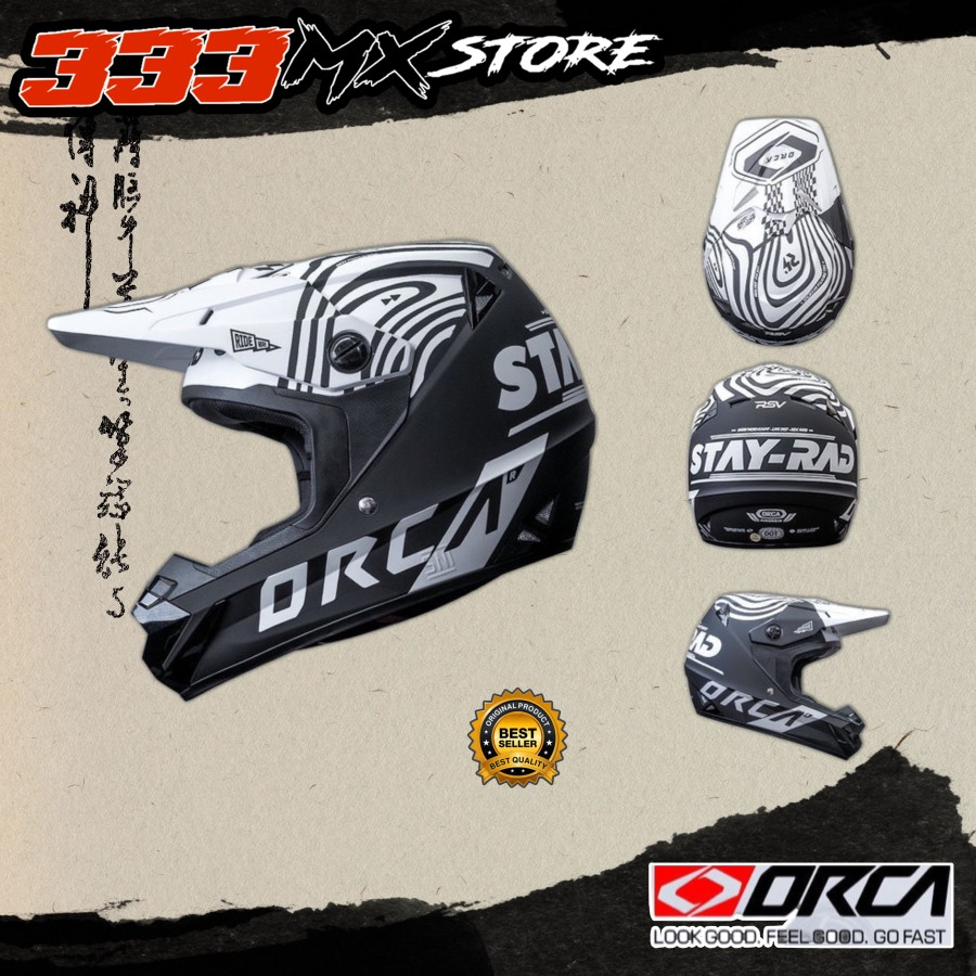 Jual HELM ORCA VORTEX BLACK WHITE HELMET ORCA VORTEX BLACK ORIGINAL ...