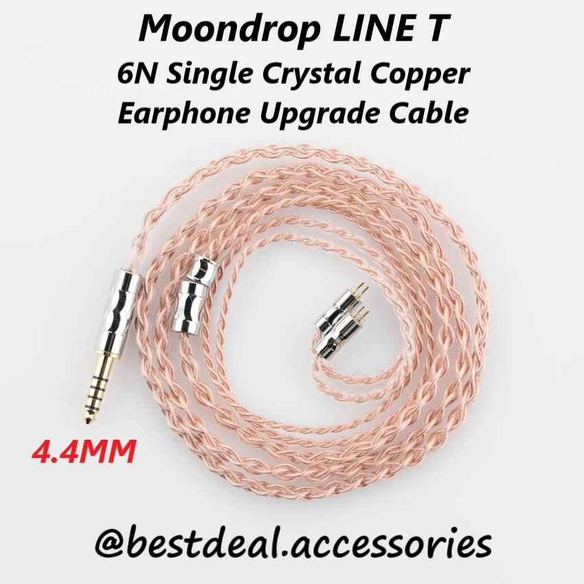 Jual Moondrop LINE T 6N Single Crystal Copper 4.4MM 2 Pin Earphone ...