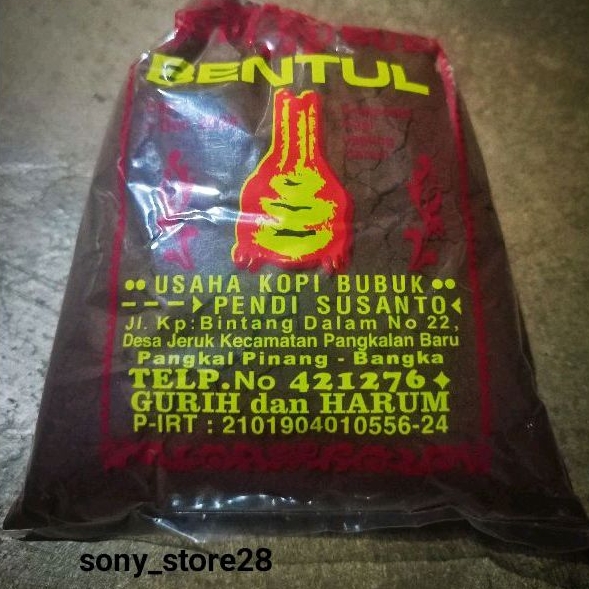 Jual kopi bentul khas bangka/kopi bangka/kopi hitam 200gram/Kopi bentul ...