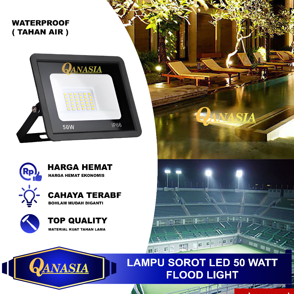 Jual Lampu Sorot LED 50W Flood Light Tembak Outdoor 50 Watt | Shopee Indonesia