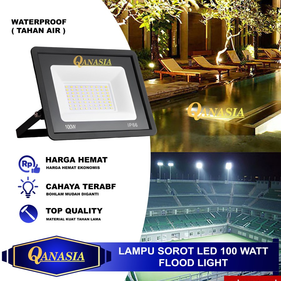 Jual Lampu Sorot LED 100W Flood Light Tembak Outdoor 100 Watt | Shopee Indonesia