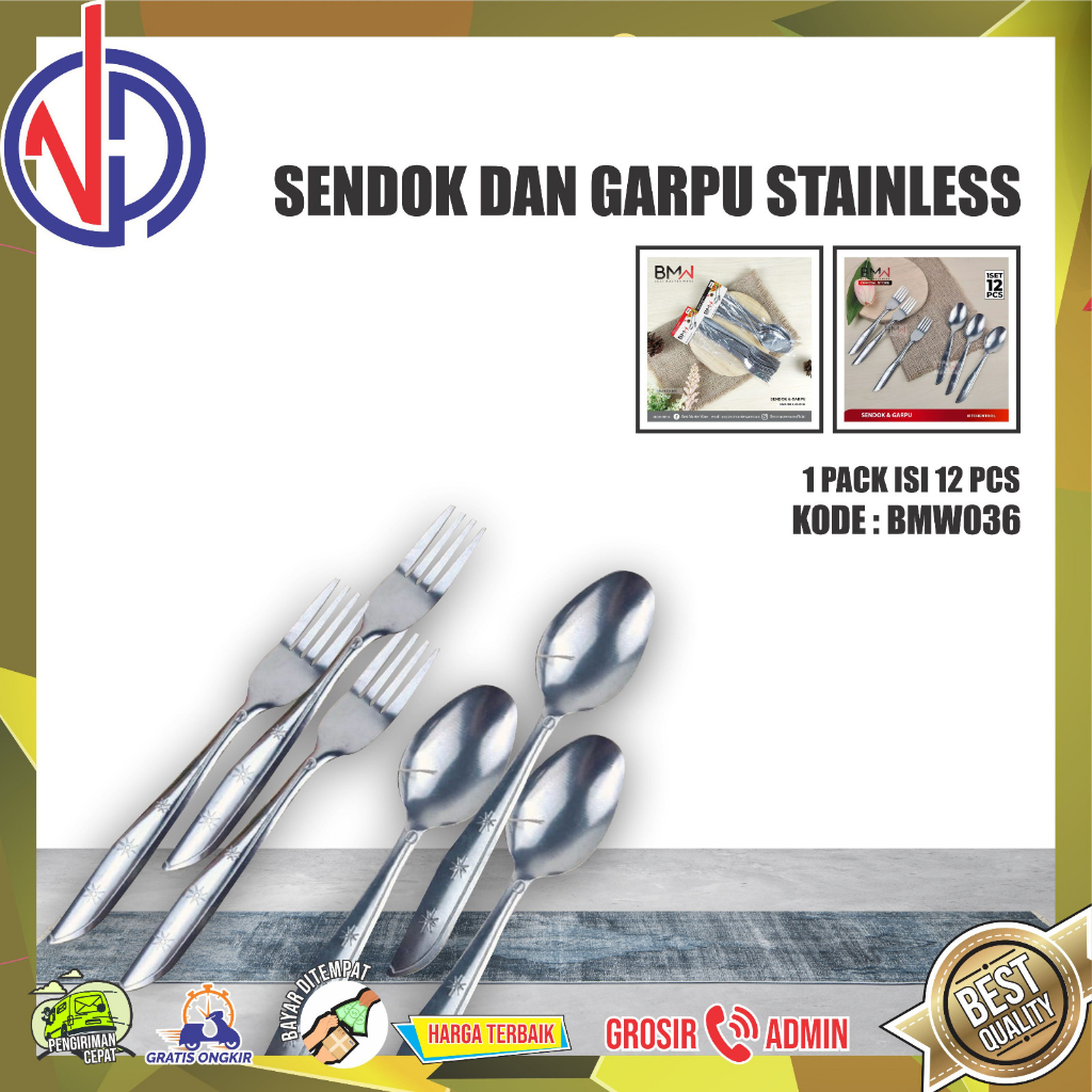 Jual SENDOK GARPU STAINLESS / SENDOK GARPU MAKAN POLOS / SET SENDOK ...
