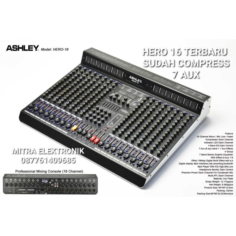 Jual MIXER ASHLEY HERO16 CHANNEL MIXER ASHLEY 16 CHANNEL HERO 16 DSP ...