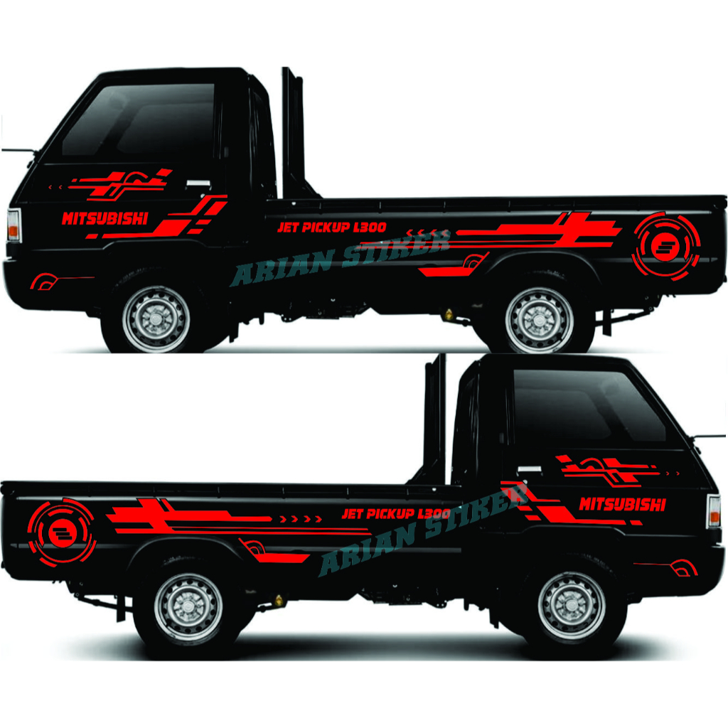 Jual Cutting Stiker Mobil Pickup L300 Stiker Striping JET PICKUP L300 ...