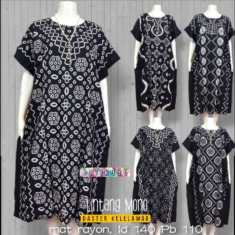 Jual Daster tradisional klasik kelelawar hitam putih wanita jumbo ld ...