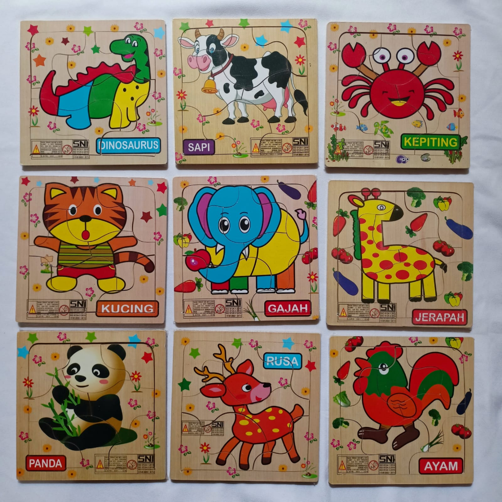 Jual Mainan Anak Puzzle Kayu KC Seri Hewan Binatang Ikan - Mainan ...
