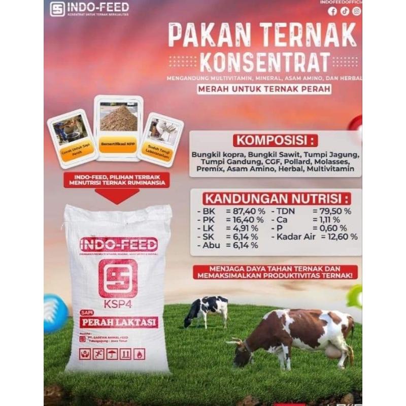 Jual Konsentrat Indofeed Zak 50 kg / Konsentrat Sapi Penggemukan dan ...