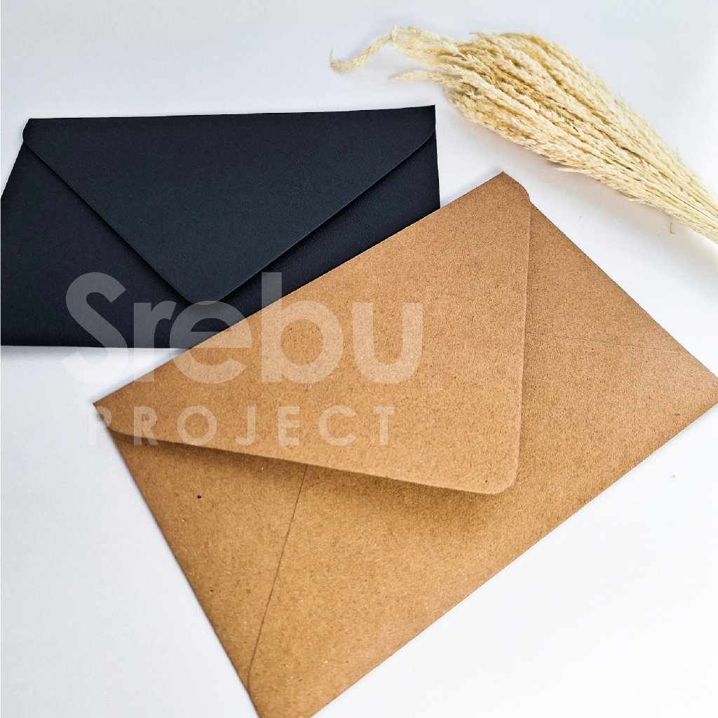 Jual AMPLOP HITAM DAN CRAFT POLOS BESAR 12.5 X 19.5 CM BERTEKSTUR ...
