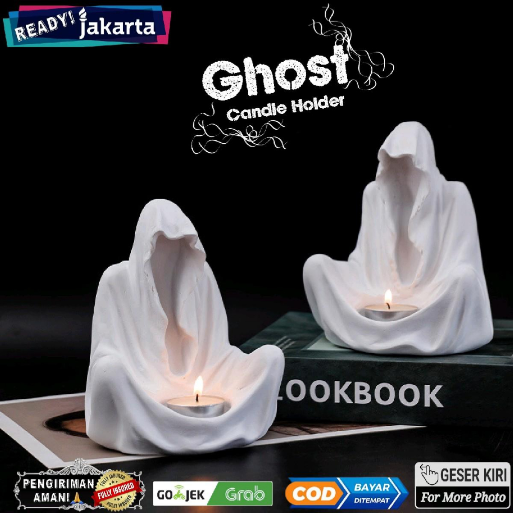 Jual Ghost Candle Holder Tempat Lilin Bentuk Hantu Penyihir Patung ...