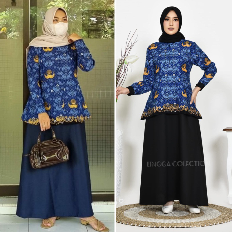 Jual 𝒴𝓃| Gamis Seragam Korpri Terbaru | Dress Setelan Korpri | Gamis ...