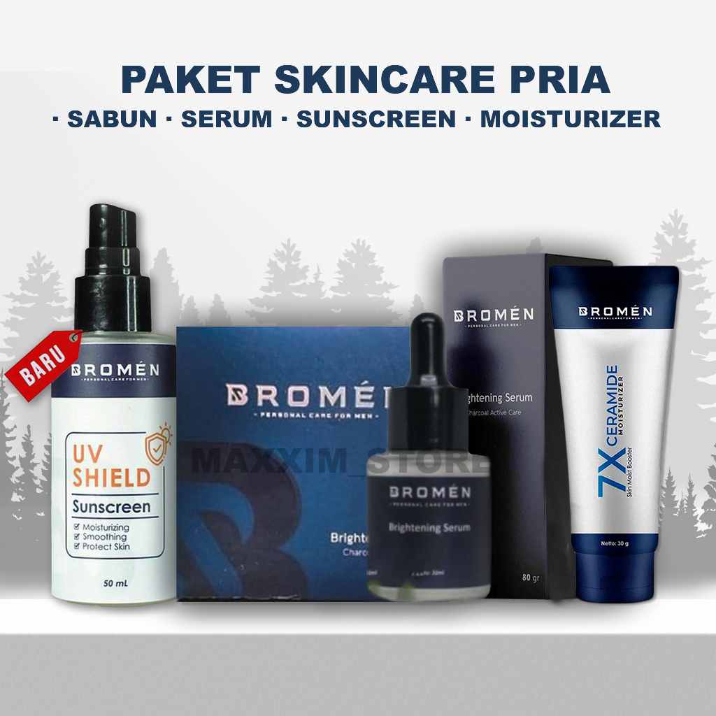 Jual BROMEN SABUN & SERUM WAJAH PENGHILANG JERAWAT SKINCARE PRIA ...