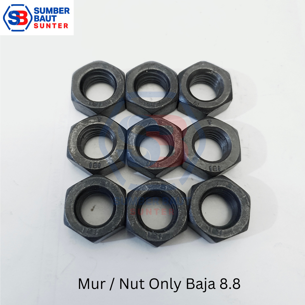 Jual M20 x 2.50 Mur Baja 8.8 Hitam Nut Only Hexagon High Tensile Kunci 30 | Shopee Indonesia