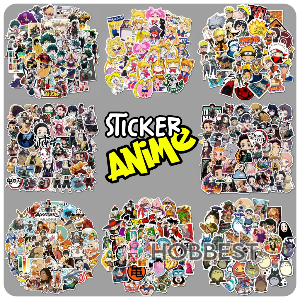 Jual STICKER ANIME 5 pcs - Stiker Naruto One Piece Bleach Kimetsu no ...