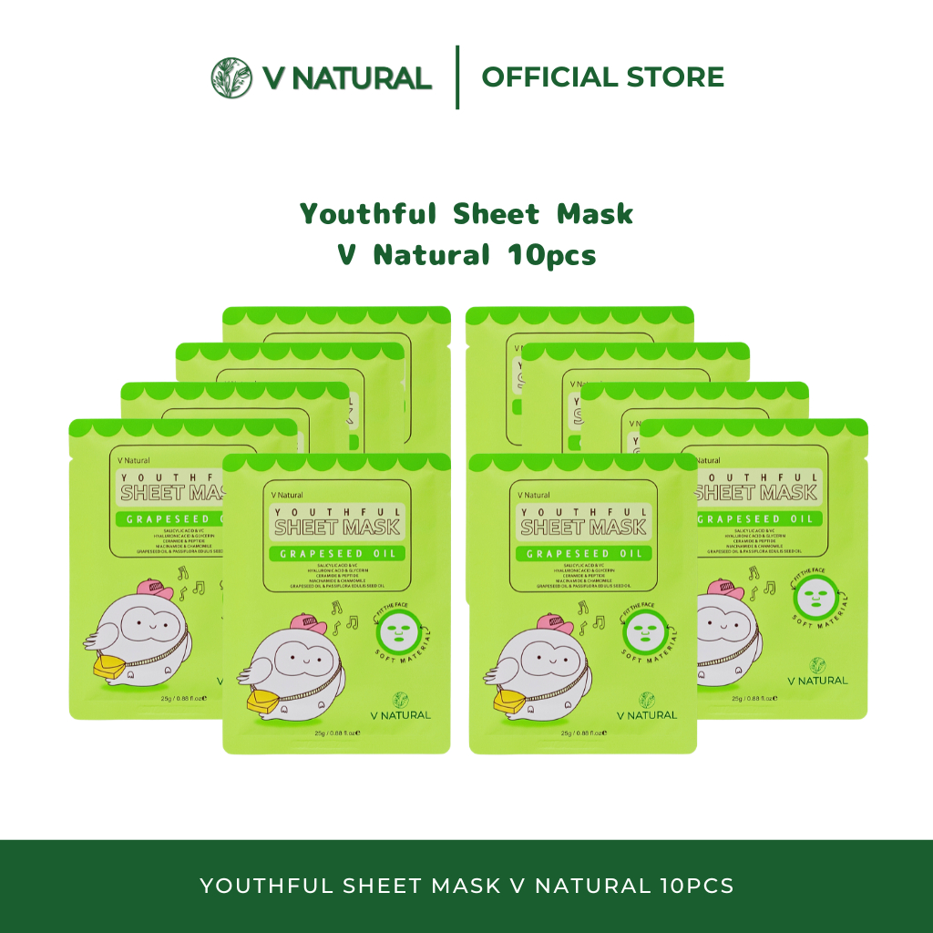 Jual [BPOM] VNatural / V Natural Paket 10 pcs Youthful Sheet Mask ...
