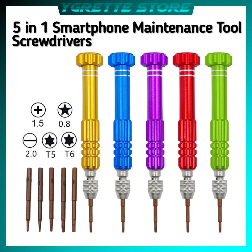 Jual YGRETTE - PEGASI Obeng Set 5 in 1 Reparasi Smartphone Maintenance ...