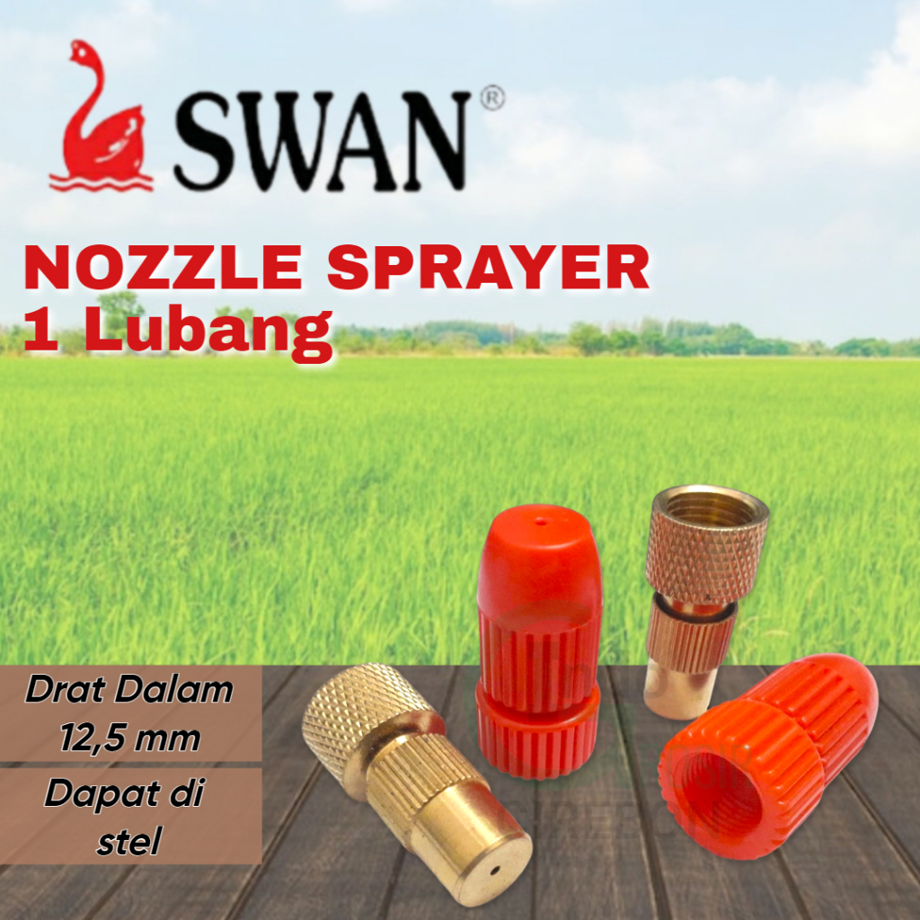 Jual SWAN Nozzle Sprayer 1 Lubang Plastik Kuningan Lurus Kepala Spuyer ...