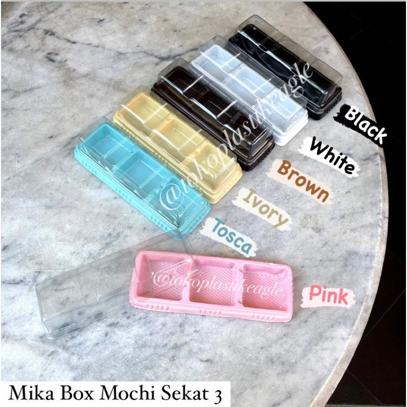 Jual [isi 25pcs] Mika Box Mochi Sekat 3/ Kemasan Mochi Sekat 3 | Shopee ...