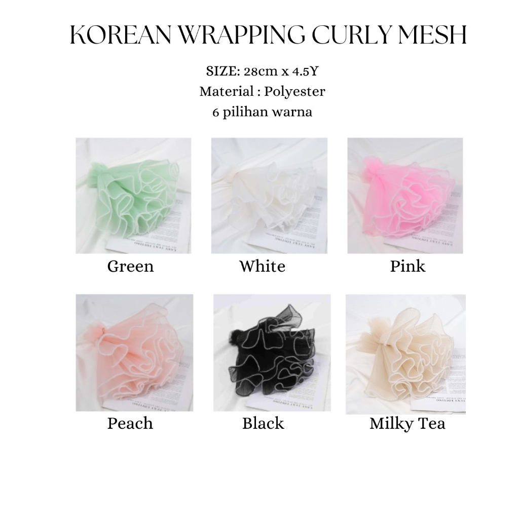 Jual FLOWER WRAPPING KOREAN CURLY MESH / KAIN MESH KERITING PEMBUNGKUS ...