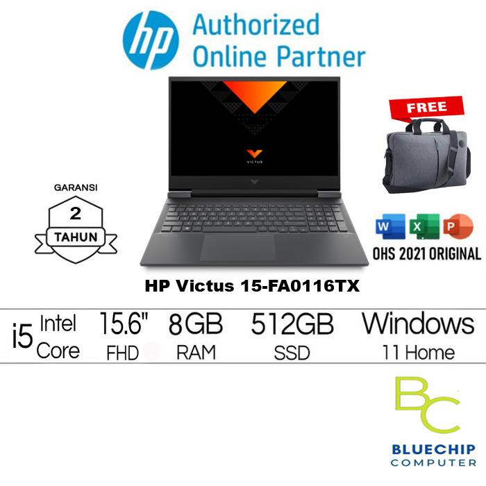 Jual LAPTOP HP Victus 15-fa0116TX i5-12500H 8GB 512GB GTX1650 4GB 15″ W11H | Shopee Indonesia