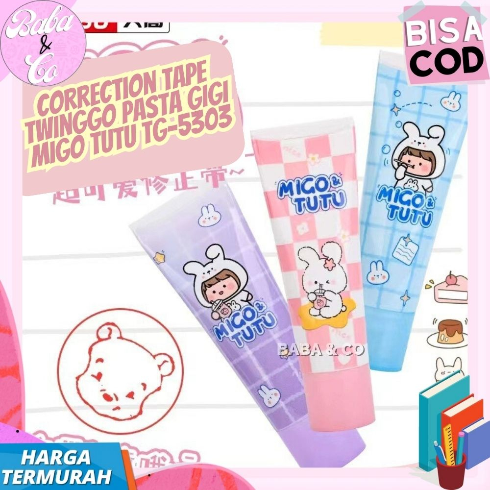 Jual CORRECTION TAPE PASTA GIGI MIGO TUTU TWINGGO TG-5303 TIP EX LUCU ...