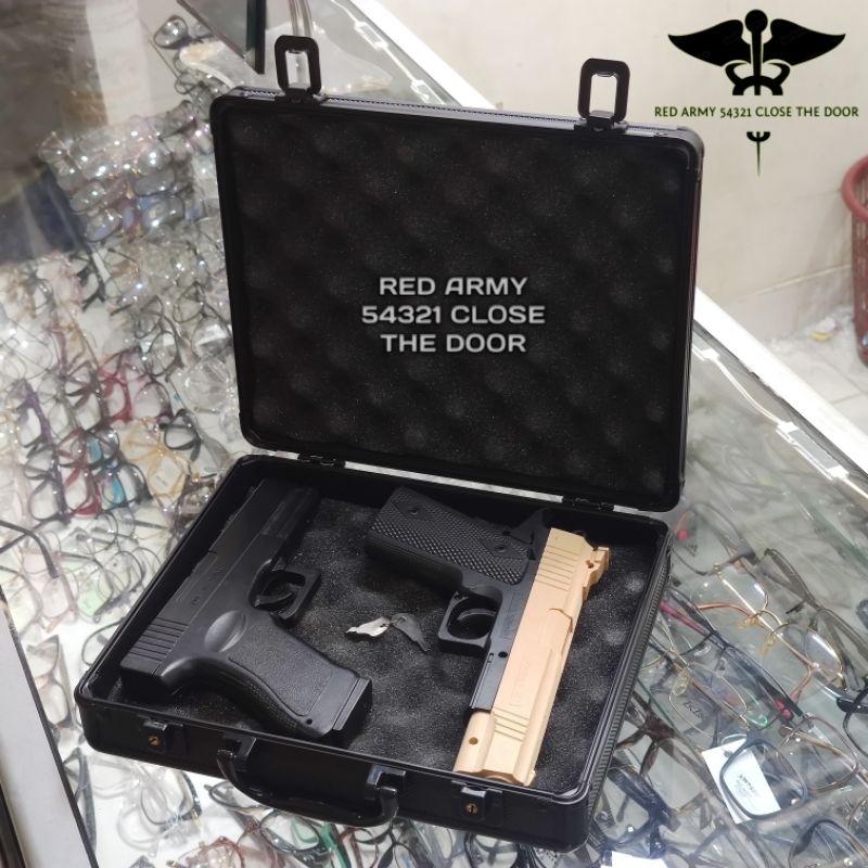 Jual Koper Handgun Box Gun Pistol Case Safety Gun Safe Cover Koper ...