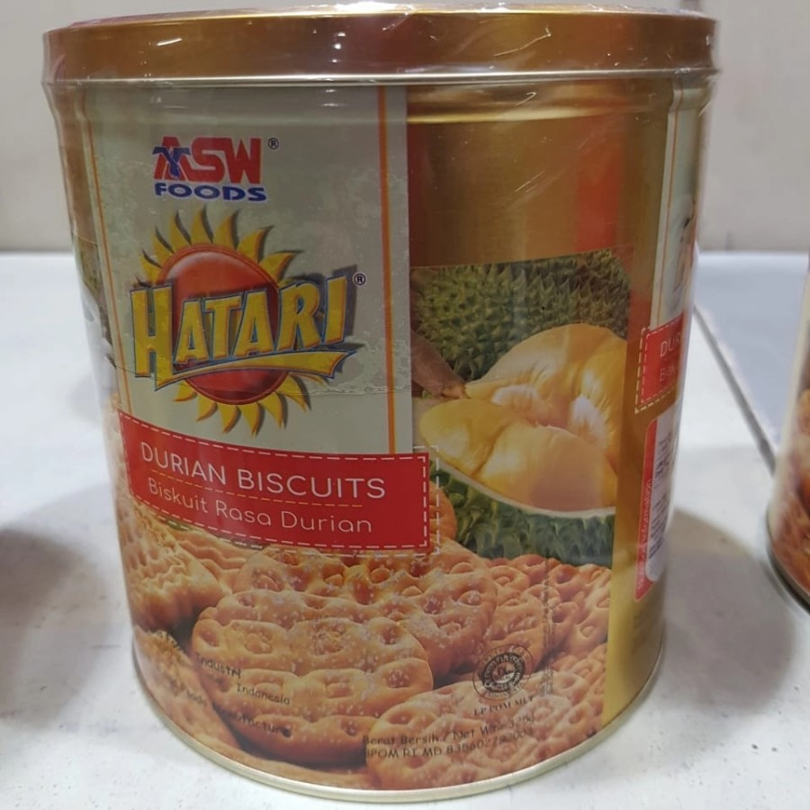 Jual Hatari Assorted Biscuit Biskuit Kaleng Bulat Durian Aneka Rasa 325 ...