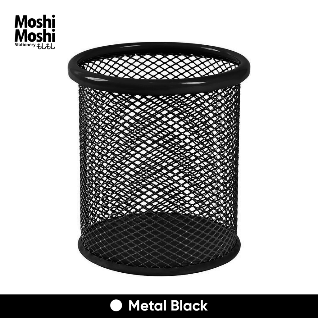 Jual Pen Holder Round Desk Steel Tempat Alat Tulis Meja Kantor Jaring ...