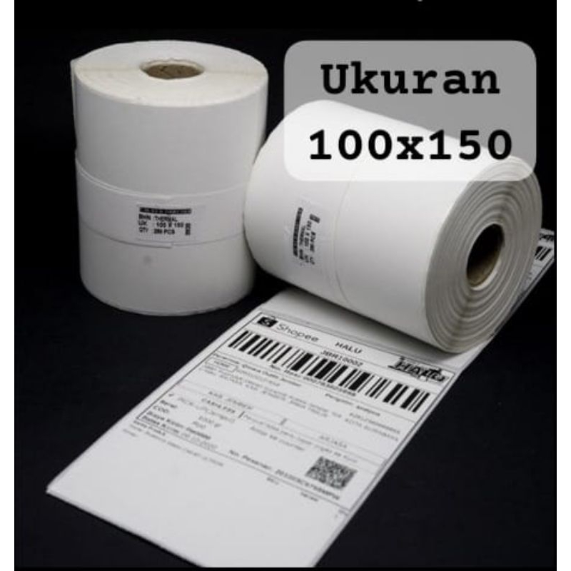 Jual Kertas label sticker thermal ukuran 100x150 500pcs/roll | Shopee ...