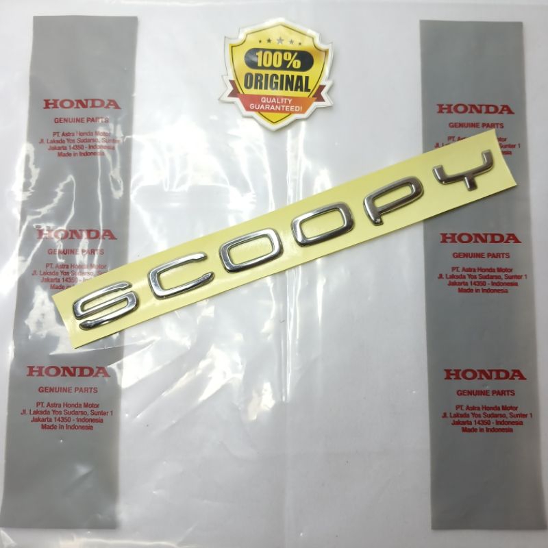Jual emblem tulisan huruf logo scoopy s c o o p y silver metalik 2020 ...