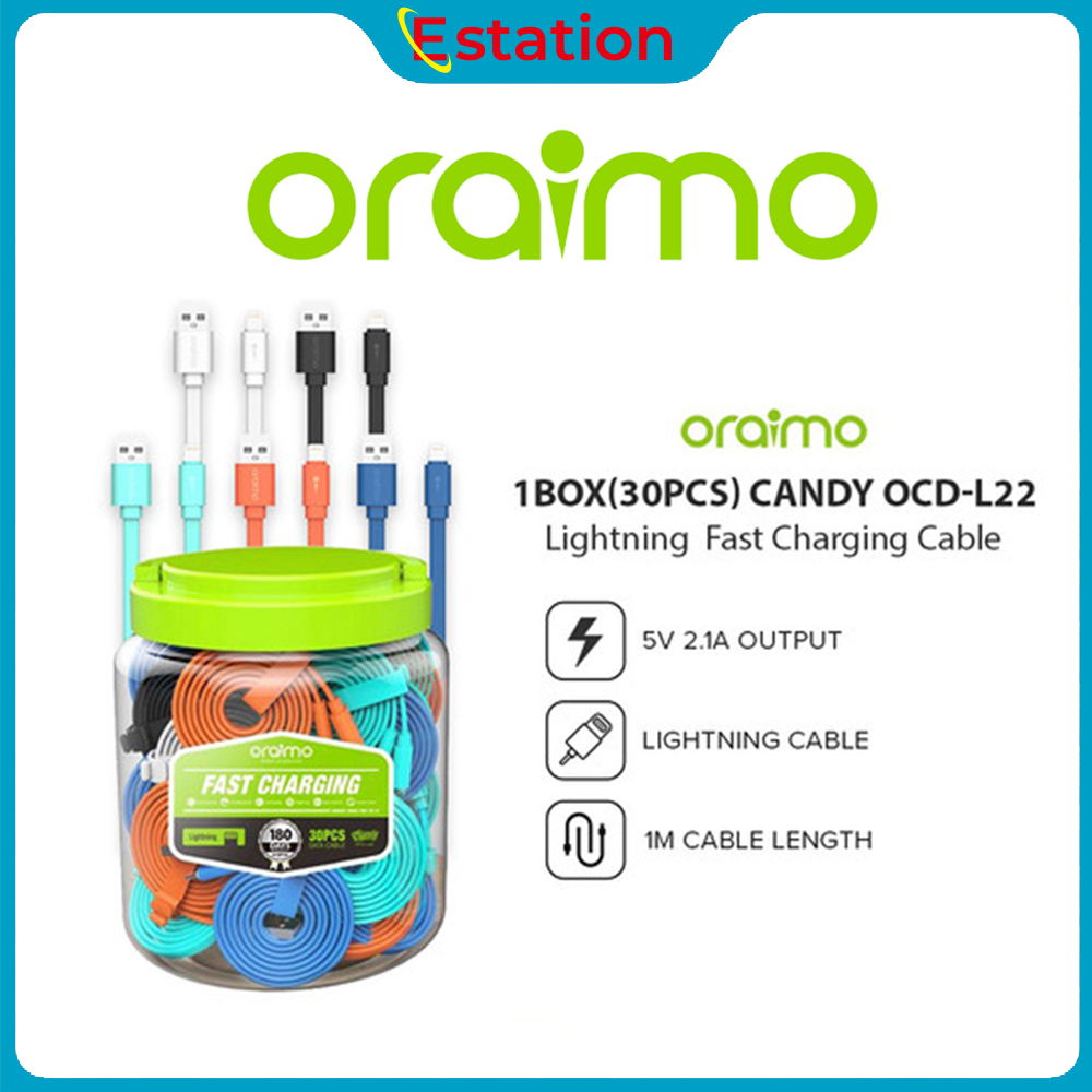 Jual Oraimo Data Cable Candy Kabel 5V 2.1A Fast Charging 1M OCD-L22 ...