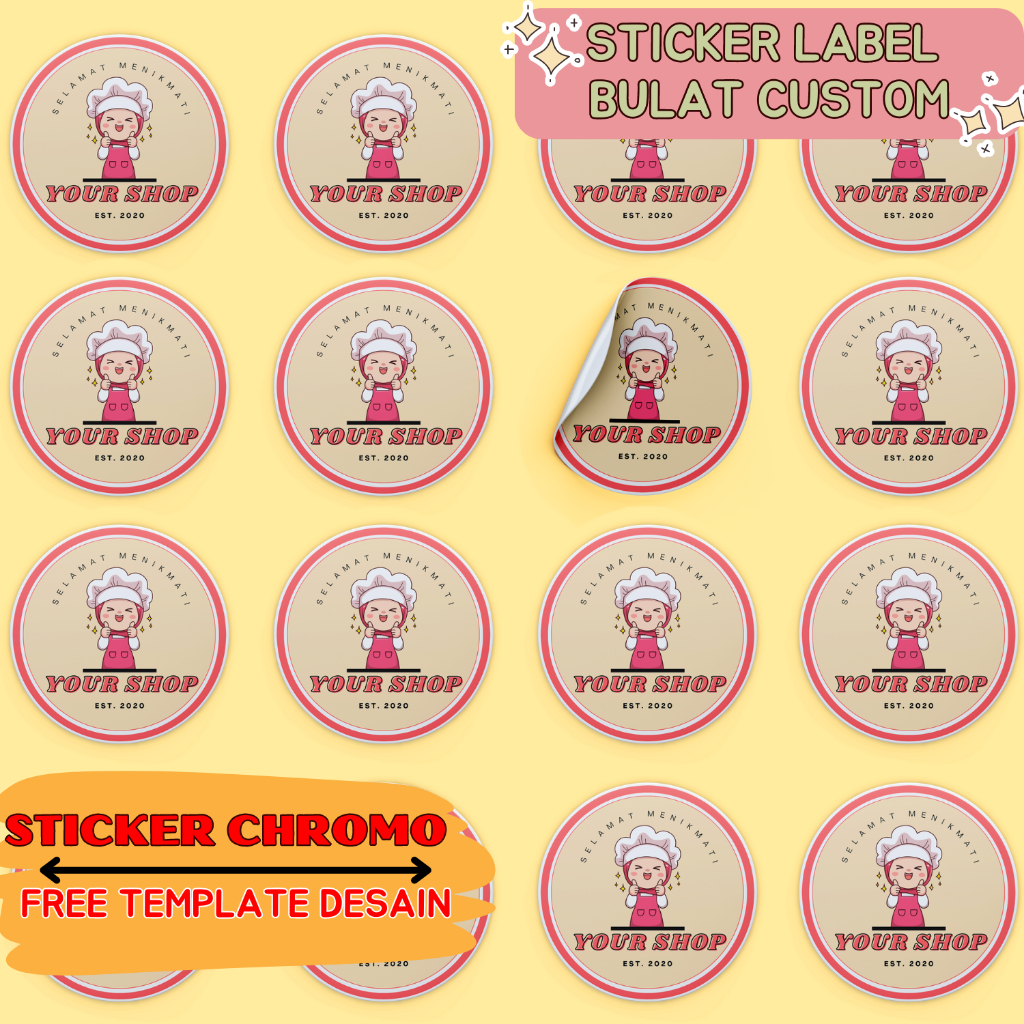 Jual Cetak Stiker CHROMO Cetak Sticker Bulat Sticker Kiss Cutting Non ...