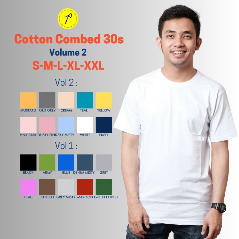Jual Kaos polos cotton combed 30s premium [VOL.2] | Shopee Indonesia
