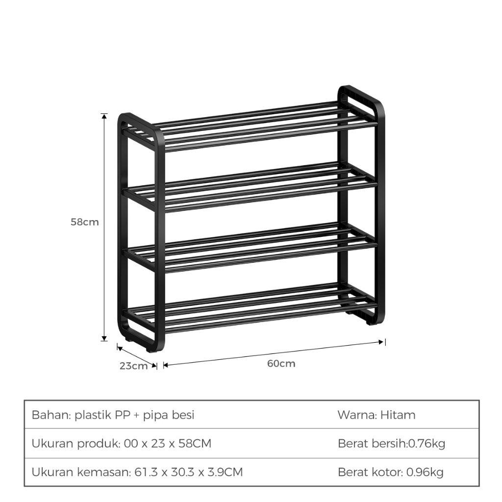 Jual Homestorage Rak Sandal Dan Sepatu Aesthetic Portable Rak Sepatu 4 ...