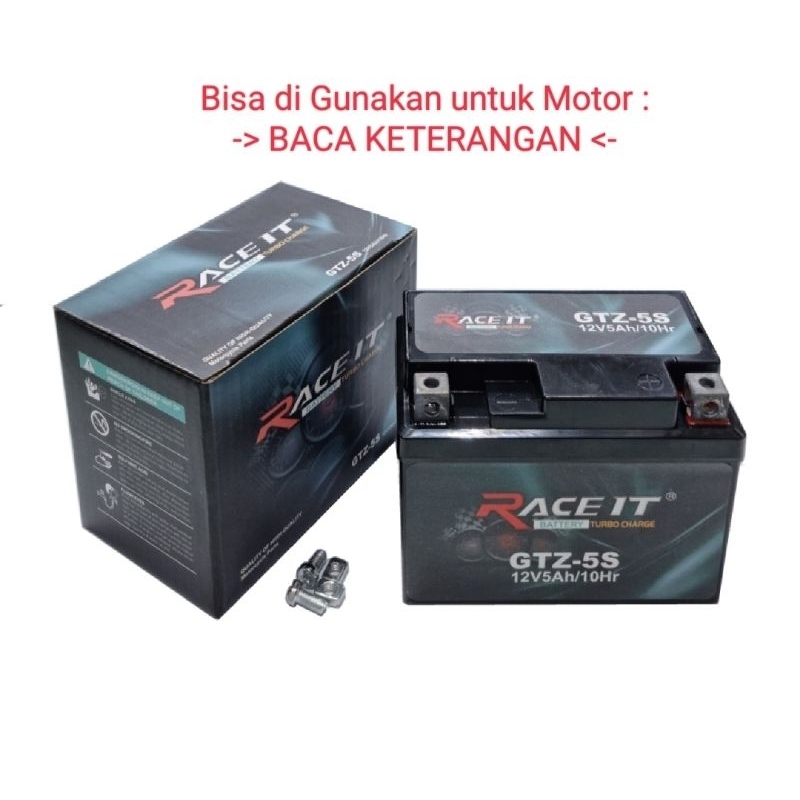 Jual Aki Full Kering GTZ-5S GTZ5S RACE IT (BACA KETERANGAN) | Shopee ...