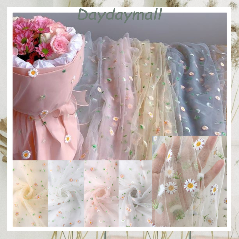 Jual Kain Tile Motif Bunga Flower Meteran Soft Tulle Tila Halus Untuk ...