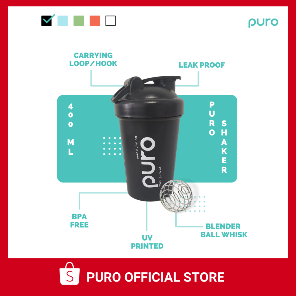 Jual PURO Shaker Botol Minum Ukuran 400ml | Shopee Indonesia