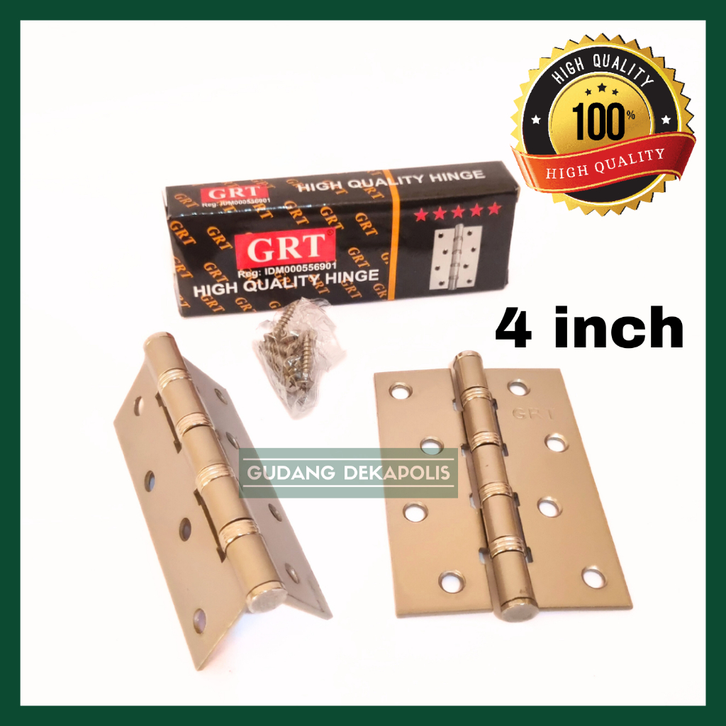 Jual ENGSEL PINTU JENDELA 4 INCH PUTIH TEBAL KUAT MURAH MERK GRT 4"x3 ...