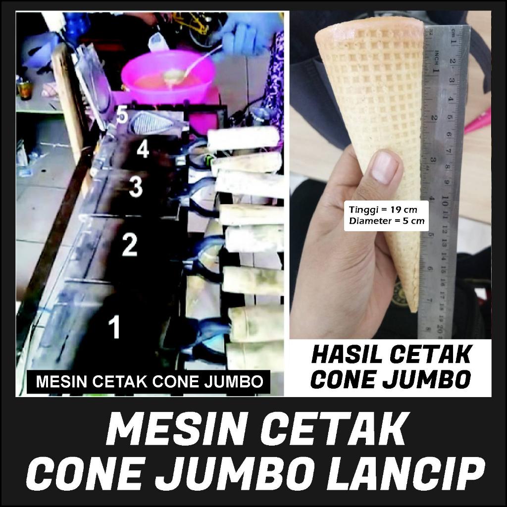 Jual Mesin Cetak Cone Es Krim Bentuk Lancip Ukuran Jumbo ala WeDrink ...