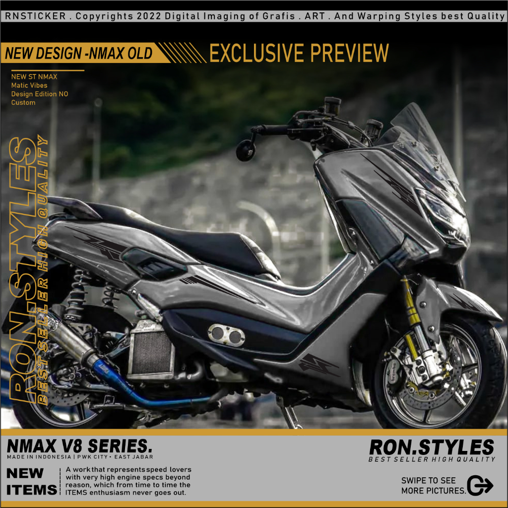 Jual NM8 CUTTING STICKER STRIPING NMAX OLD SIMPLE STYLE COPY TRANSPARAN ...