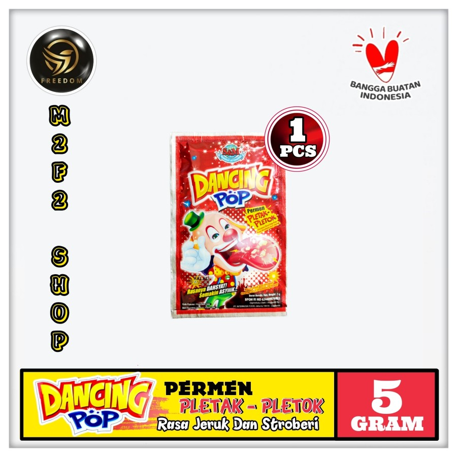 Jual Dancing Pop Permen Pletak Pletok Rasa Stroberi & Jeruk - 5 gr ...