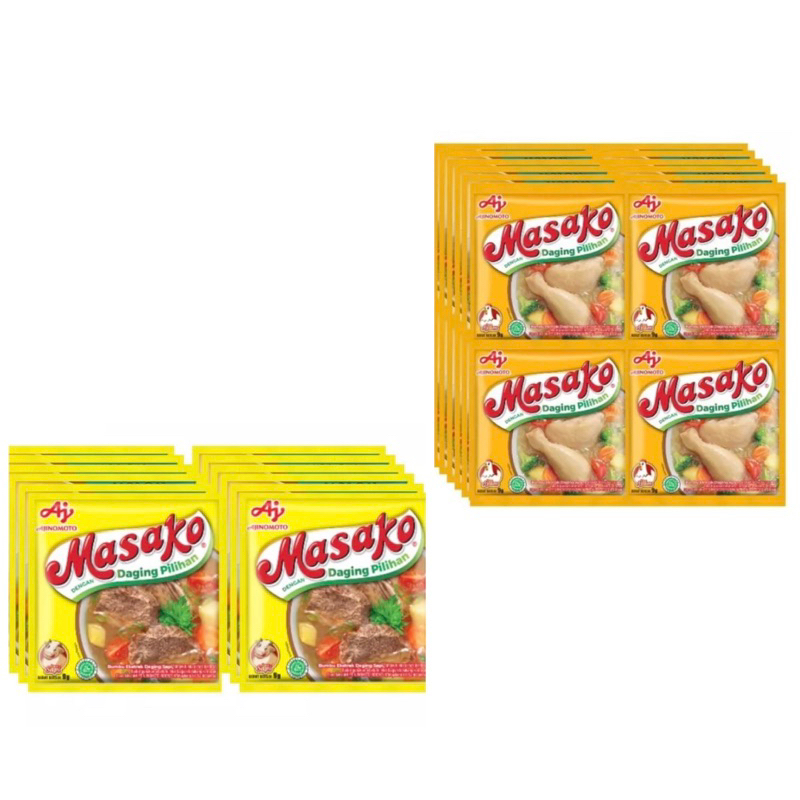 Jual Renteng Masako Bumbu Kaldu Penyedap Rasa Ayam Sapi 9 g 1 Renteng ...