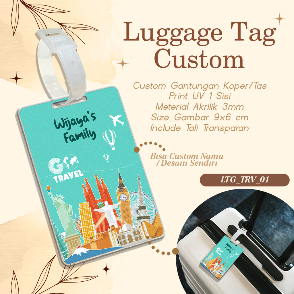 Jual Custom Luggage Tag / Bag Tag Bebas Desain / Label Koper atau Tas ...