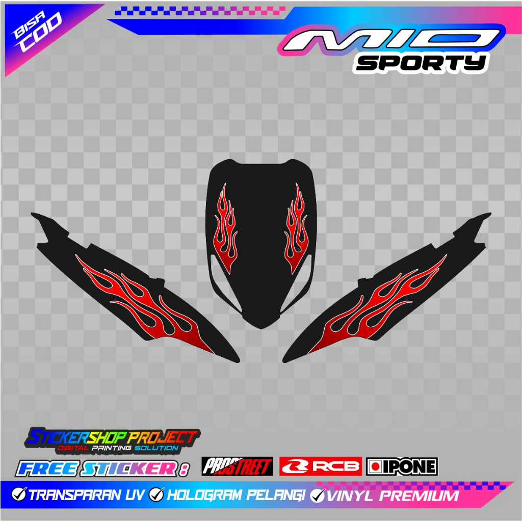 Jual STRIPING VARIASI YAMAHA MIO SPORTY DESAIN API / STIKER LIST YAMAHA MIO SPORTY | Shopee ...