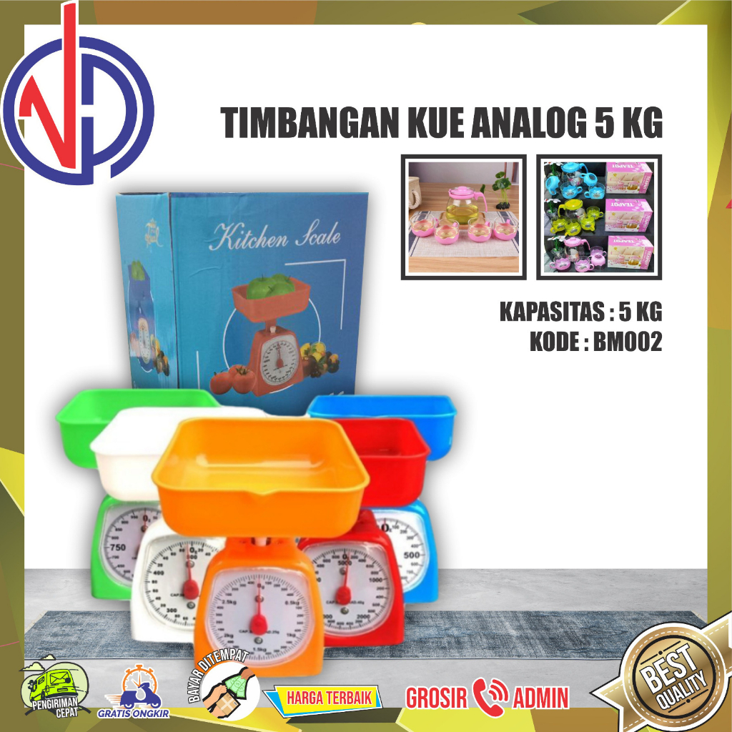 Jual TIMBANGAN ANALOG 5KG TIMBANGAN ANALOG KITCHEN SCALE FREE PACKING DUS VD | Shopee Indonesia
